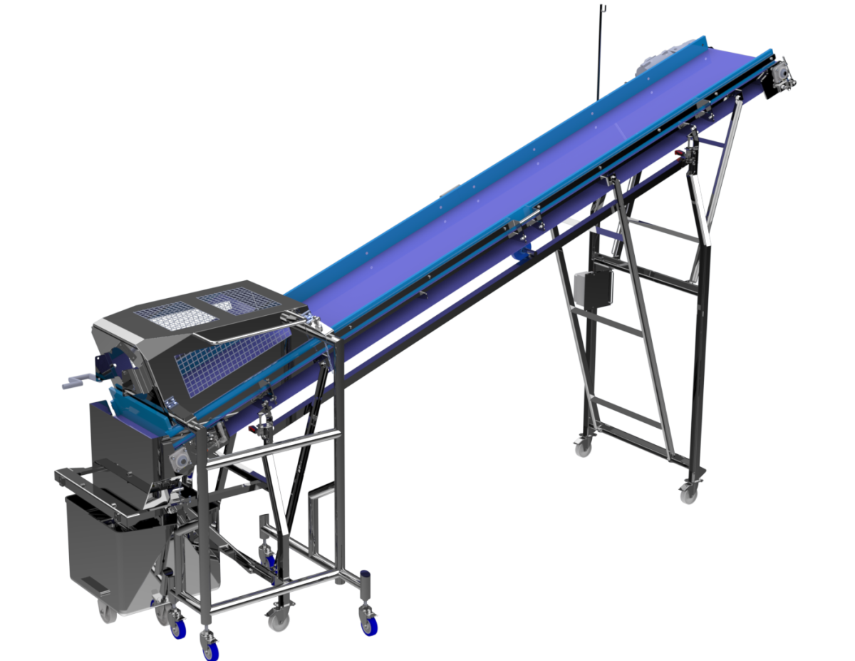 Convoyeur sortie hacheur avec sécurité amovible - DEZA